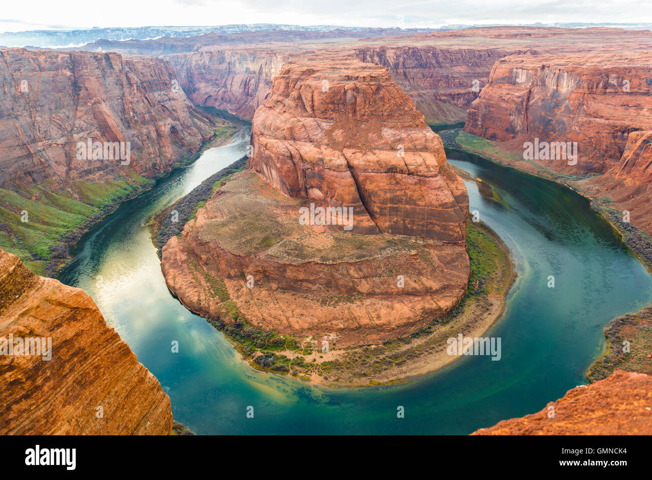 Arizona Horseshoe Bend meander of Colorado River in Glen Canyon Stock ...