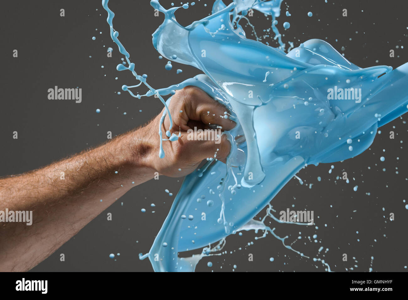 Man fist punching white surface hi-res stock photography and images - Alamy