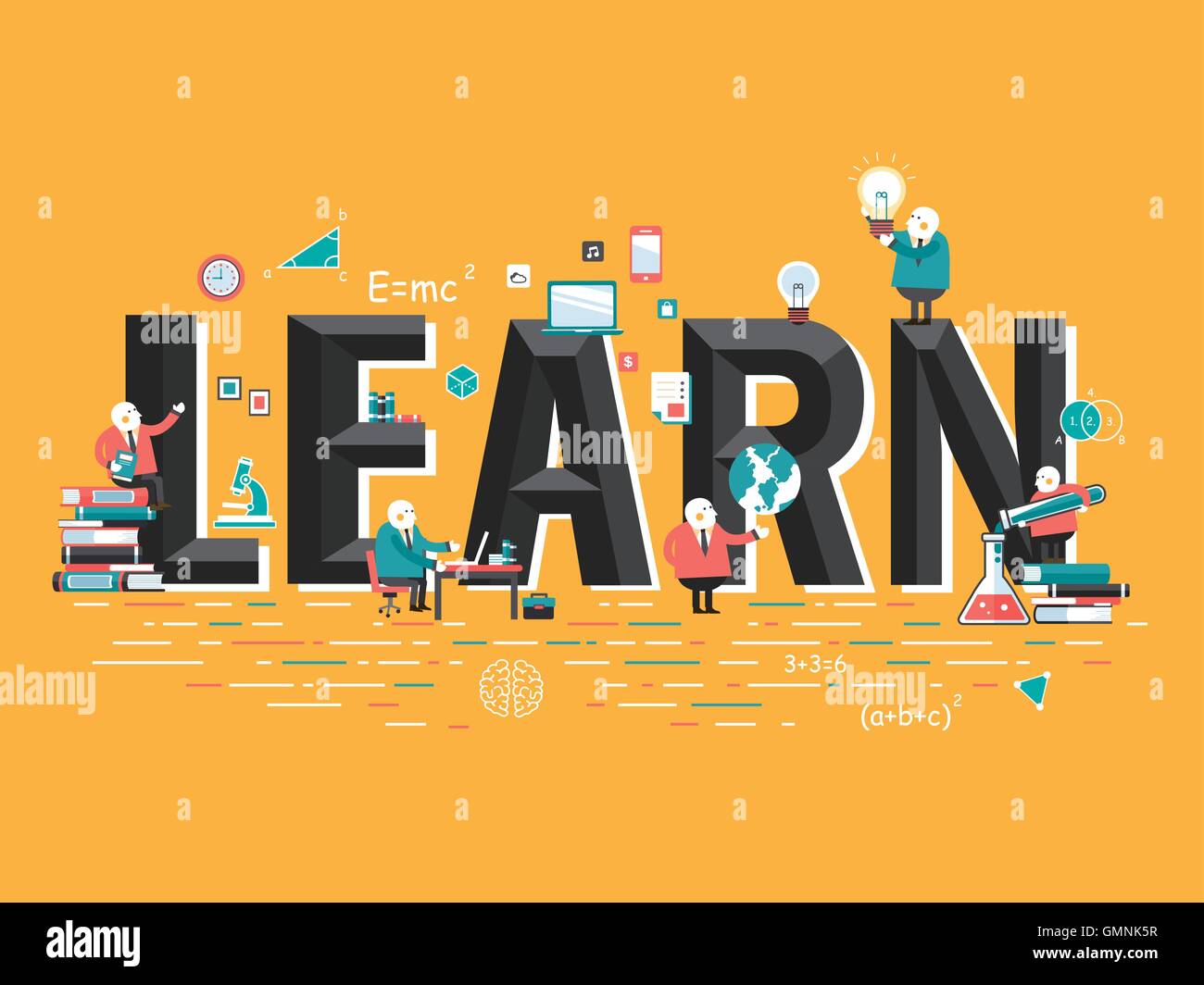 Education concept design, learn words with related elements Stock ...