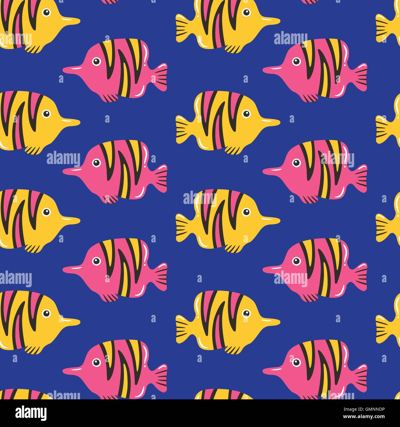 Tropical fish seamless pattern, attractive and colorful fish Stock ...