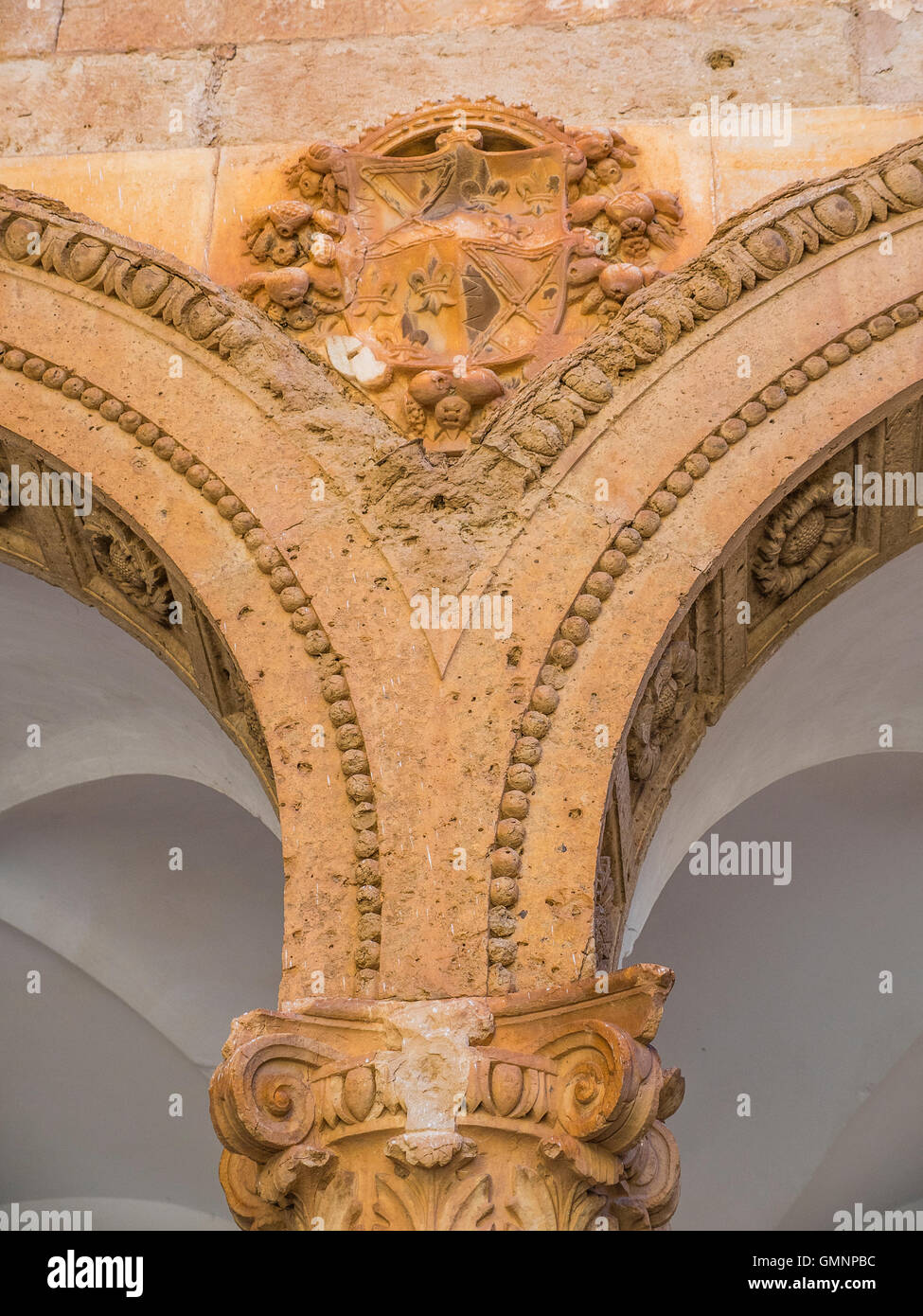 Detail of Renaissance arch at Castillo de La Calahorra is located in La ...