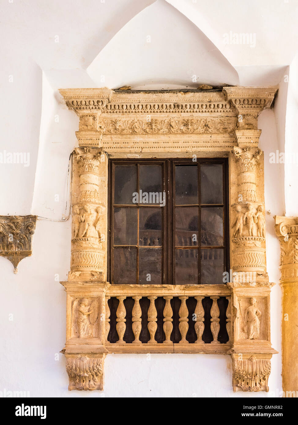 Italian Renaissance courtyard window inside Castle La Calahorra in La ...
