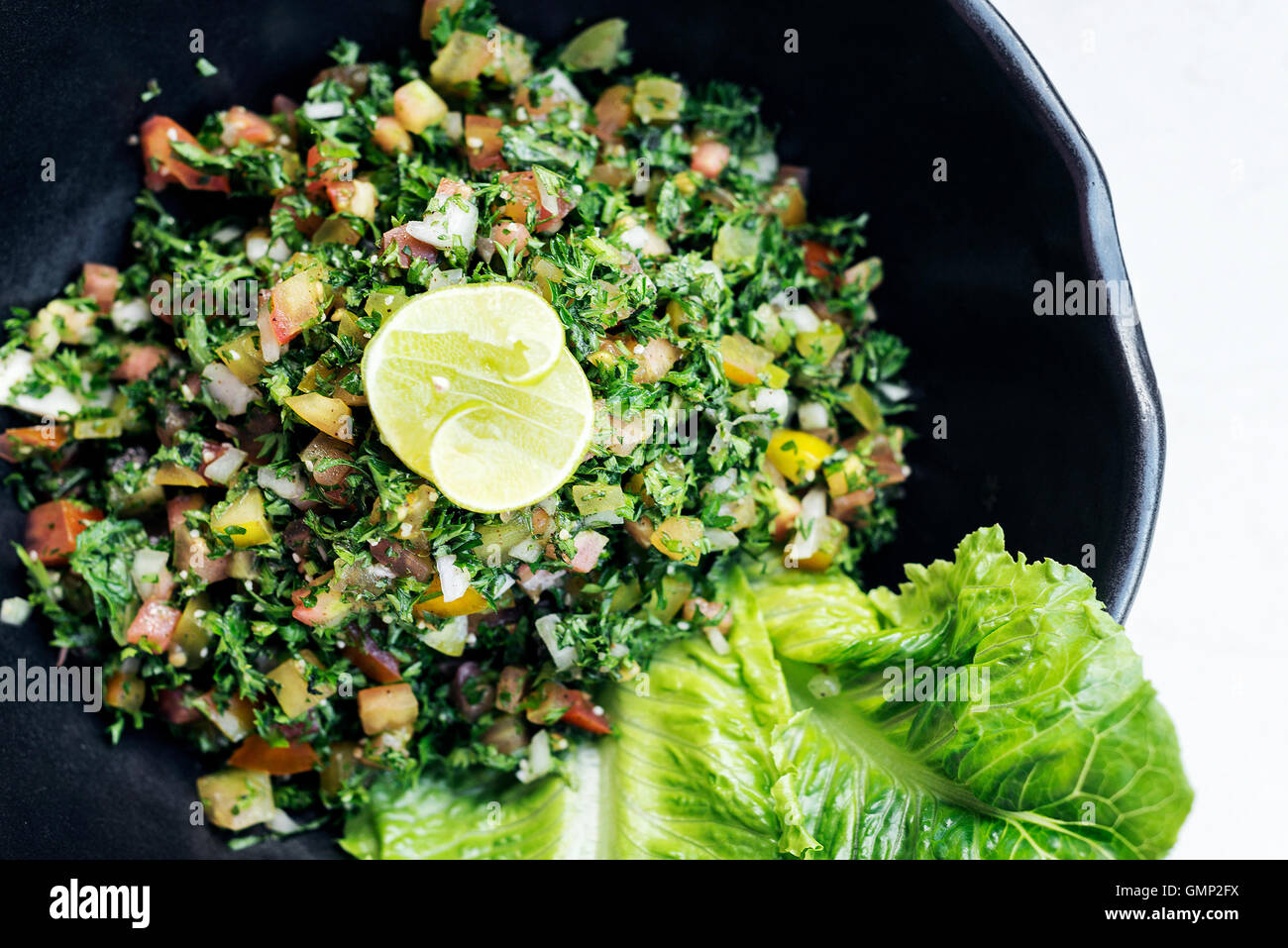 tabouleh traditional lebanese middle eastern fresh salad bowl meze ...