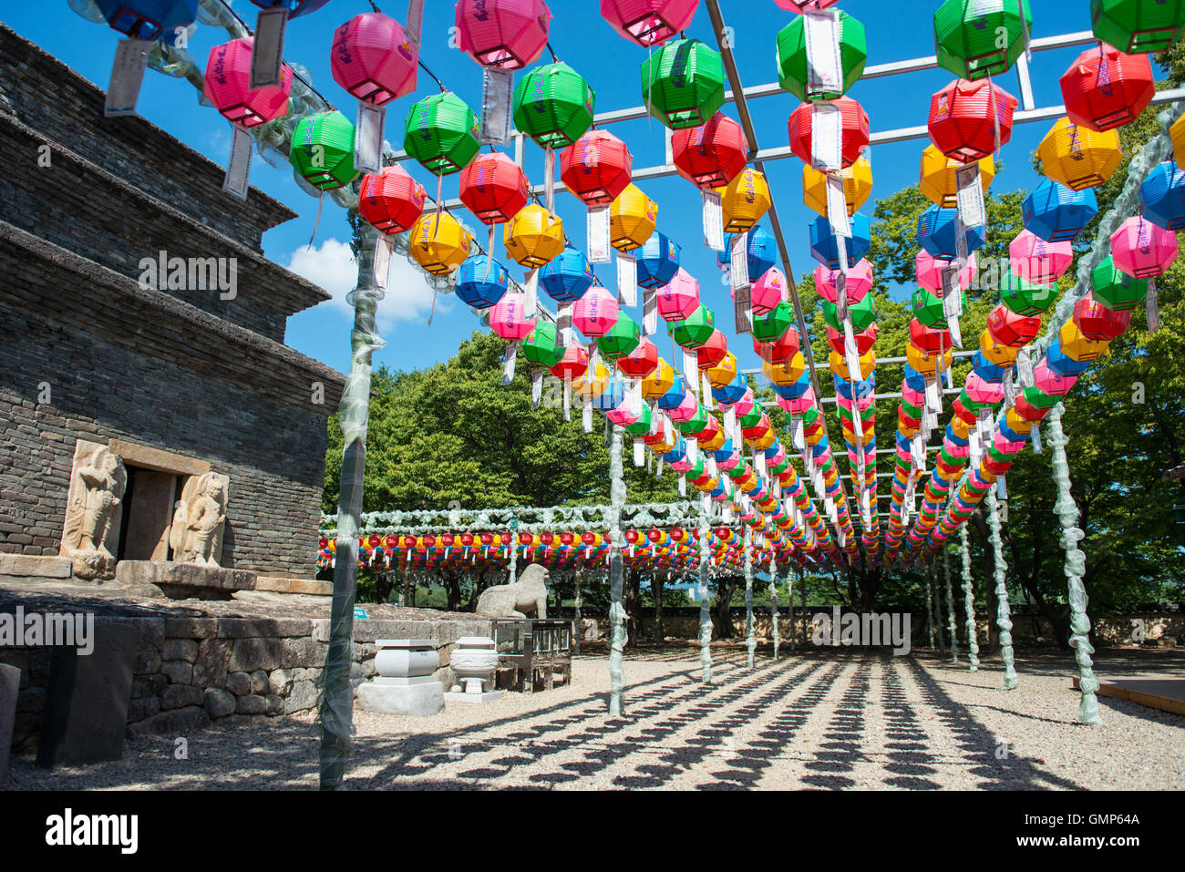 Gyeongju, South Korea - August 18, 2016: Hundreds of lanterns hanging ...