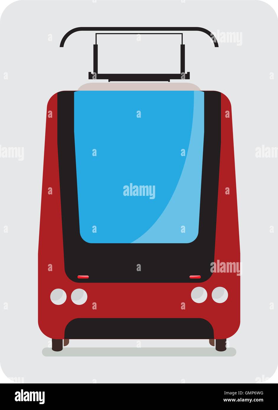 Front view of Tram car or trolley car flat design Vector Illustration ...