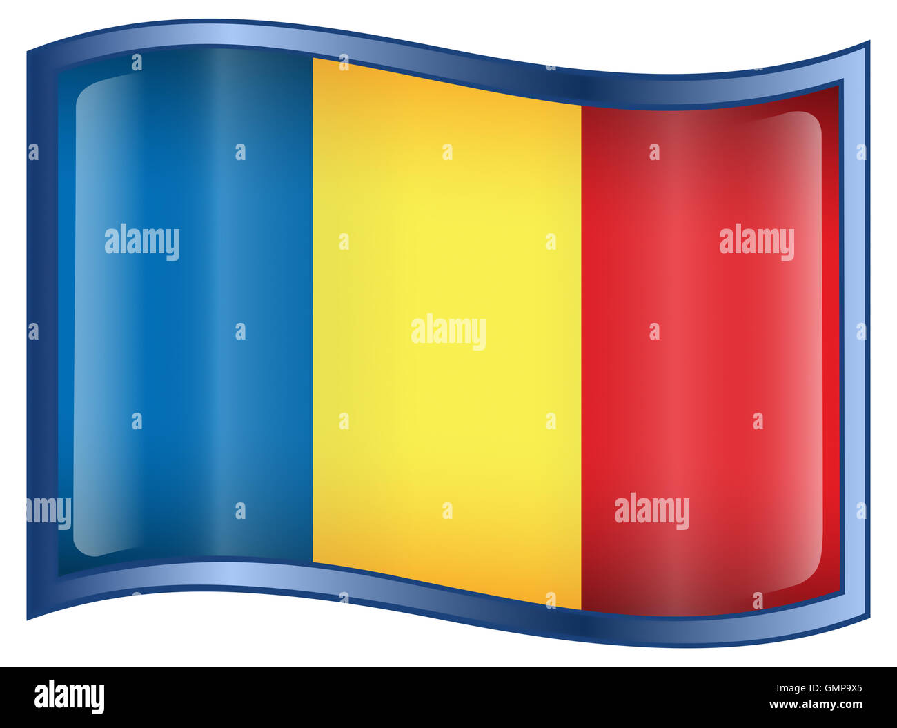 Romania Flag icon Stock Photo - Alamy