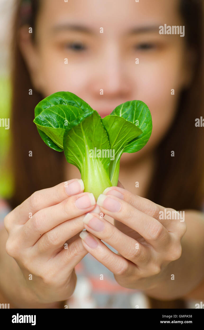 Woman and vegetable Stock Photo - Alamy