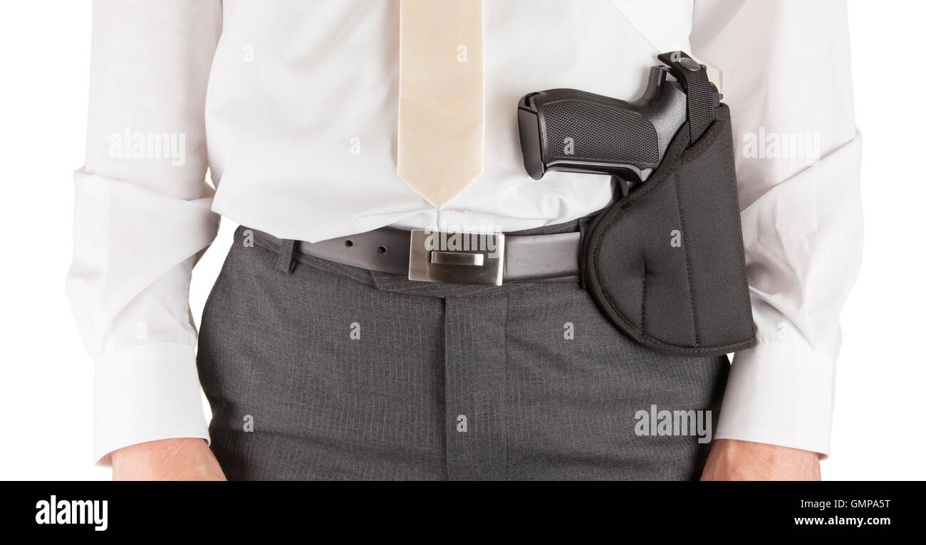 Secret service agent with a gun Stock Photo - Alamy