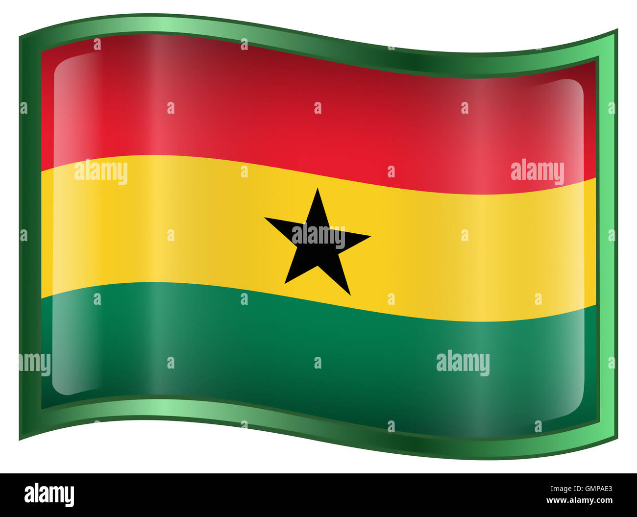 Ghana flag waving vector Cut Out Stock Images & Pictures - Alamy