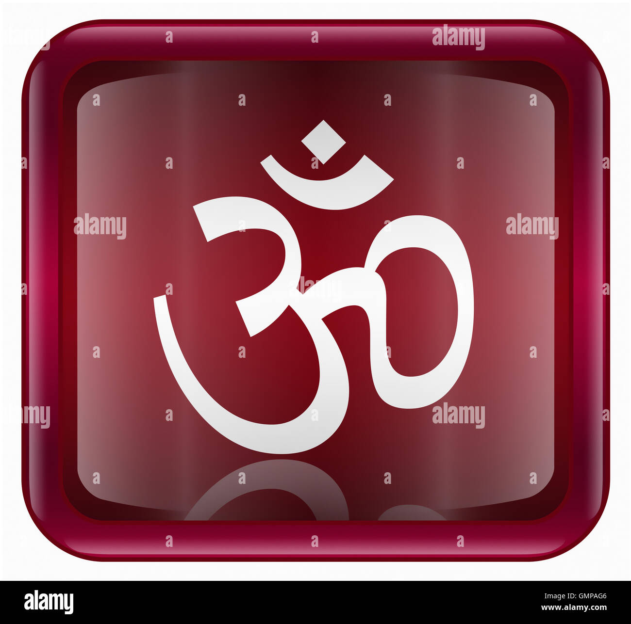 Om Symbol icon red, isolated on white background Stock Photo - Alamy