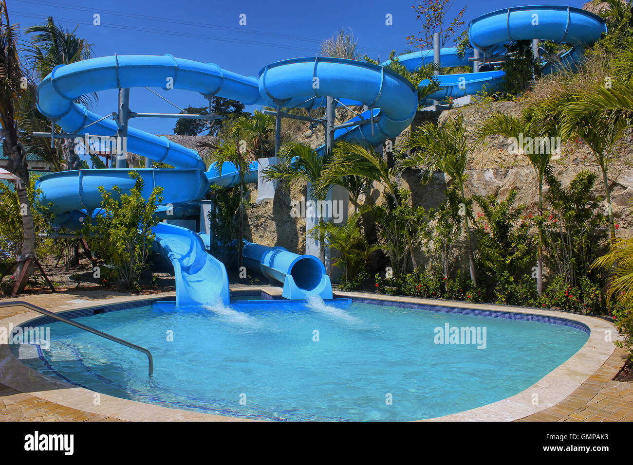 blue water slides Stock Photo - Alamy