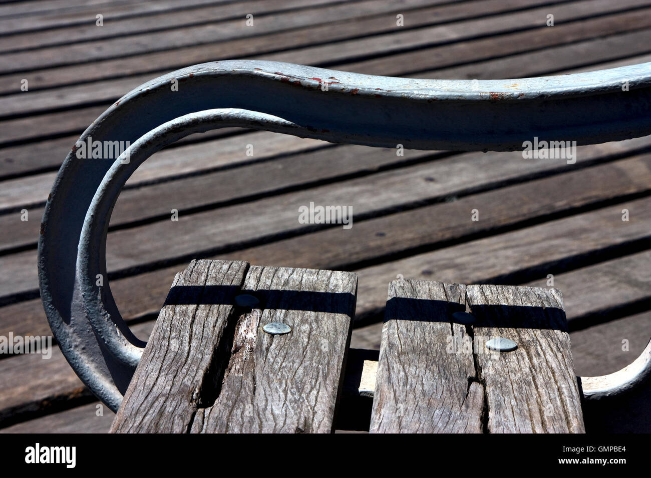 harbor bench and summer Stock Photo - Alamy