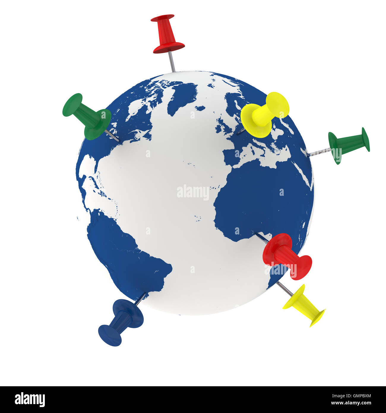 Pins on Earth Stock Photo - Alamy