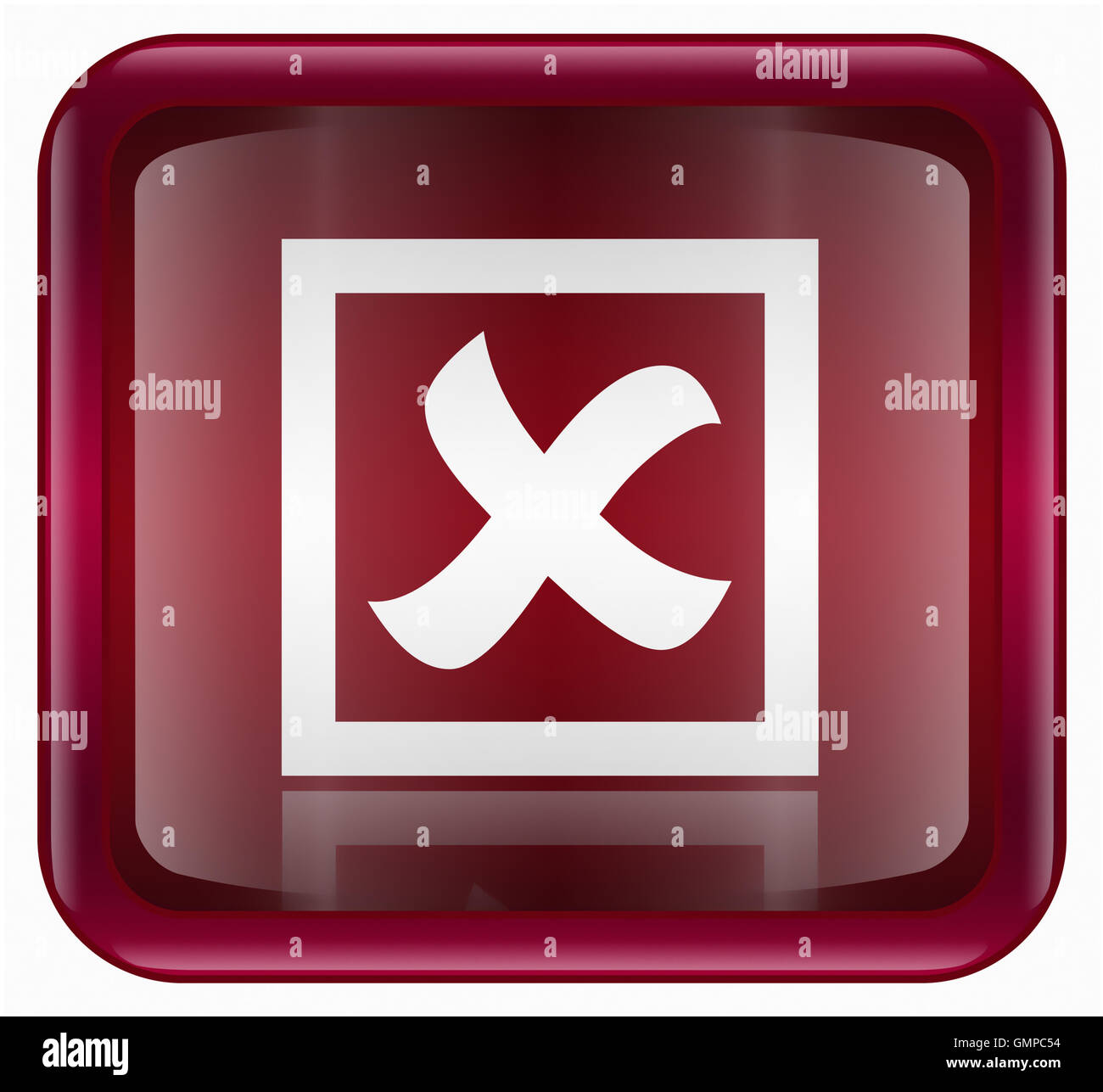close icon red, isolated on white background Stock Photo - Alamy