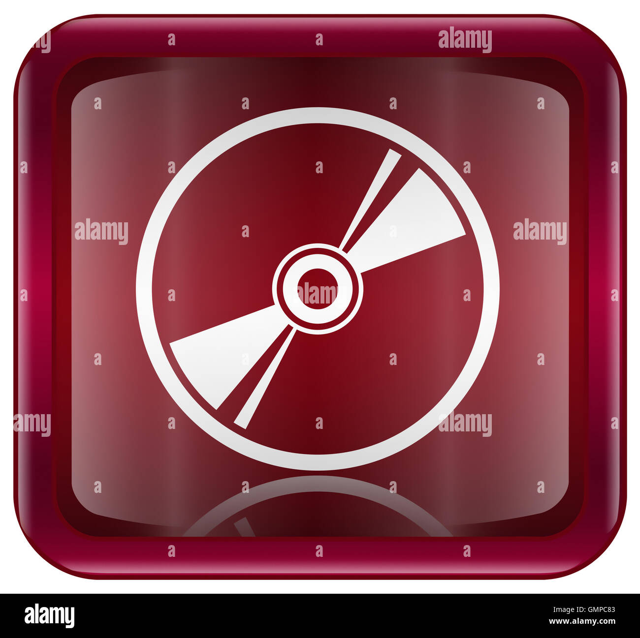 Compact Disc icon red, isolated on white background Stock Photo - Alamy
