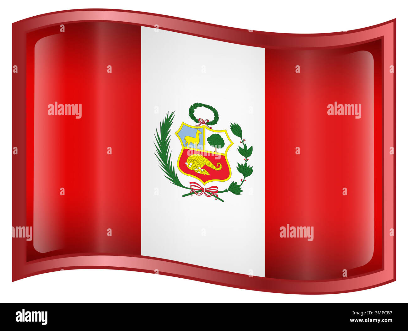 Peru Flag Icon Stock Photo - Alamy