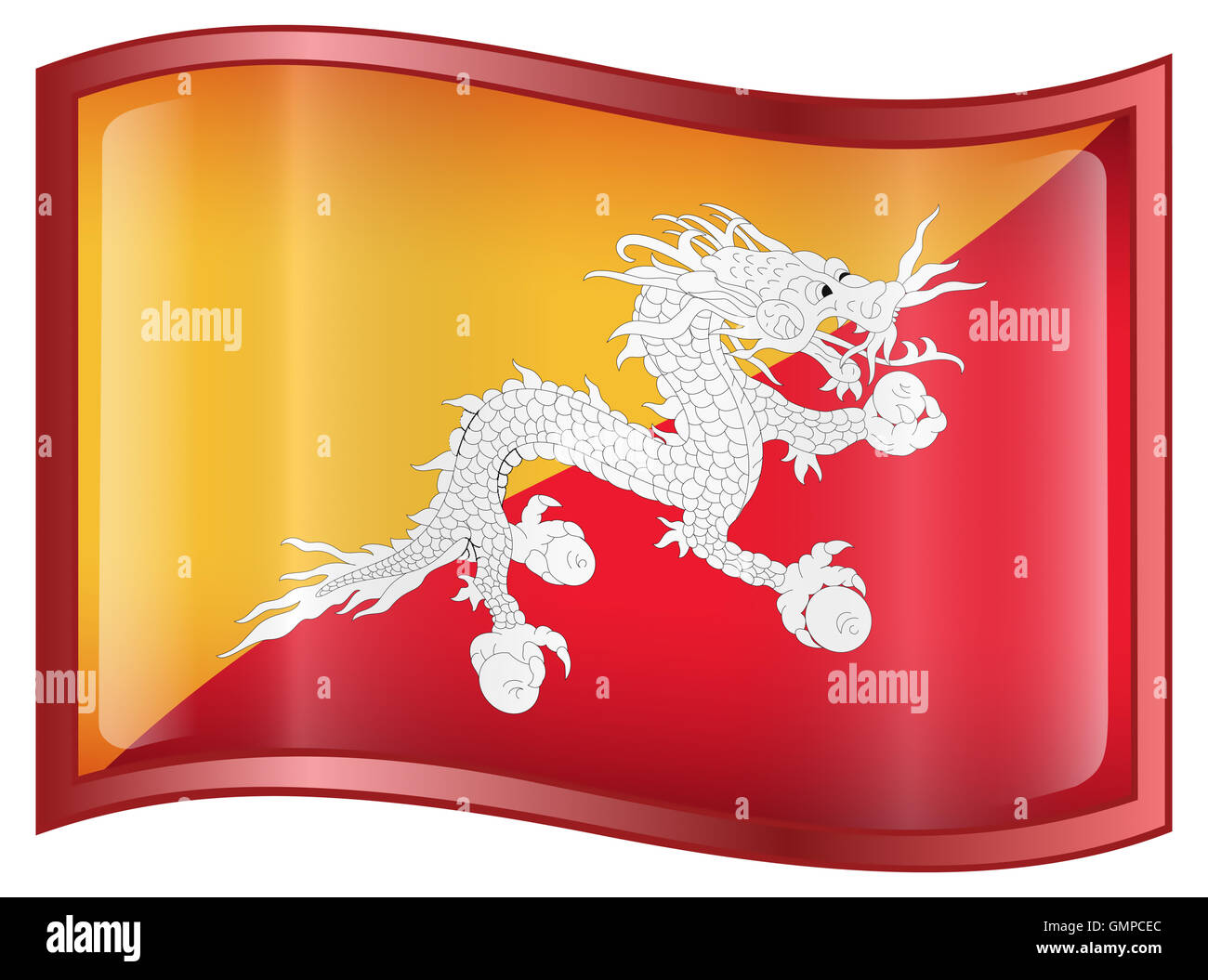 Bhutan flag icon Stock Photo - Alamy