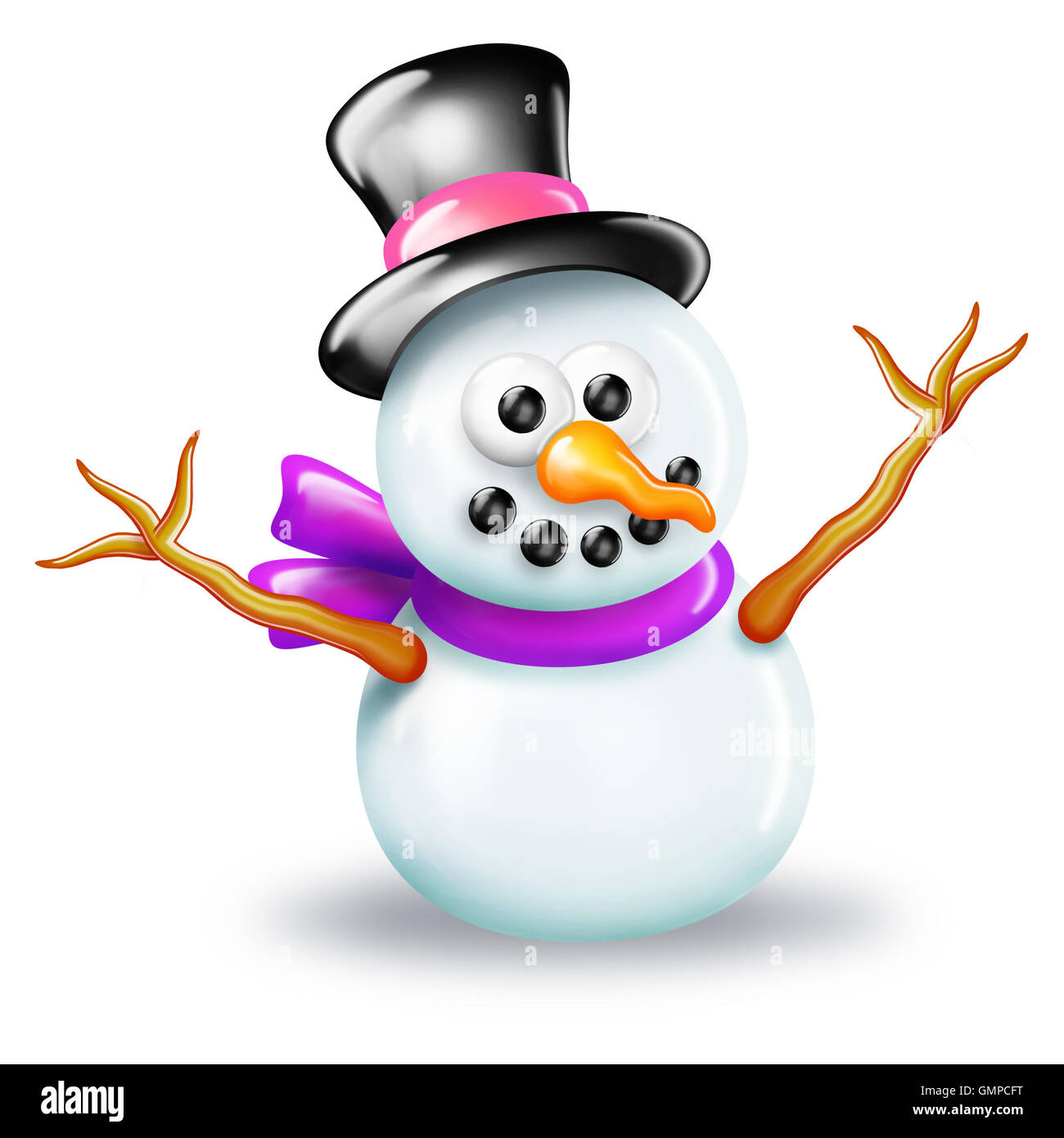 Snowman with top hat hi-res stock photography and images - Alamy