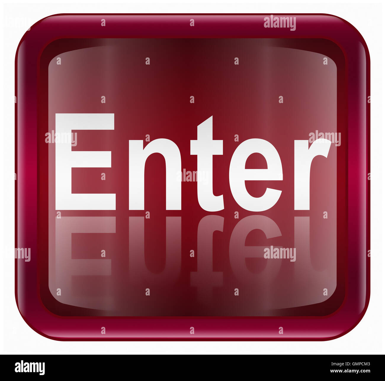 Enter icon dark red, isolated on white background Stock Photo - Alamy