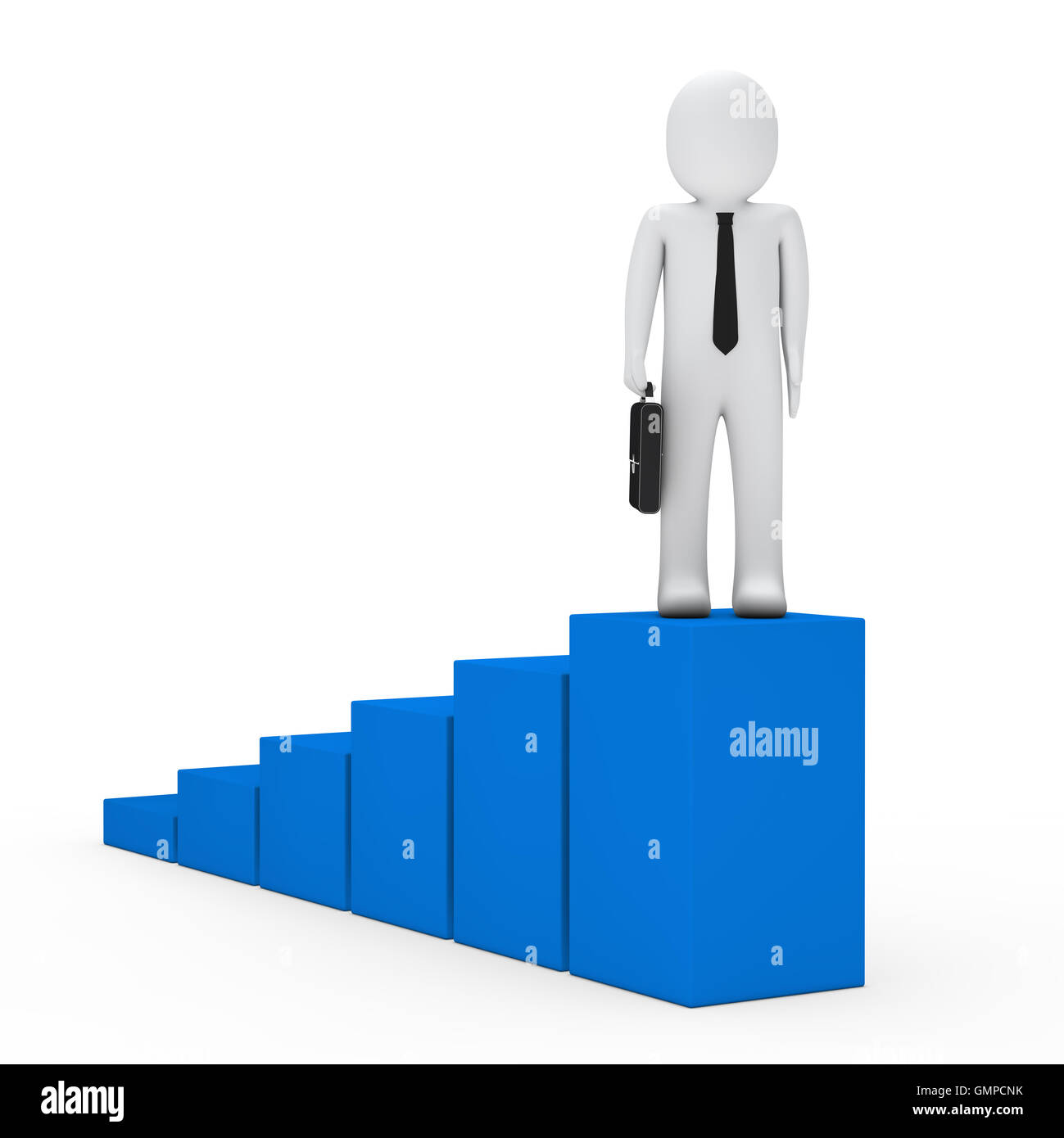 3d business man up ladder for success Cut Out Stock Images & Pictures ...
