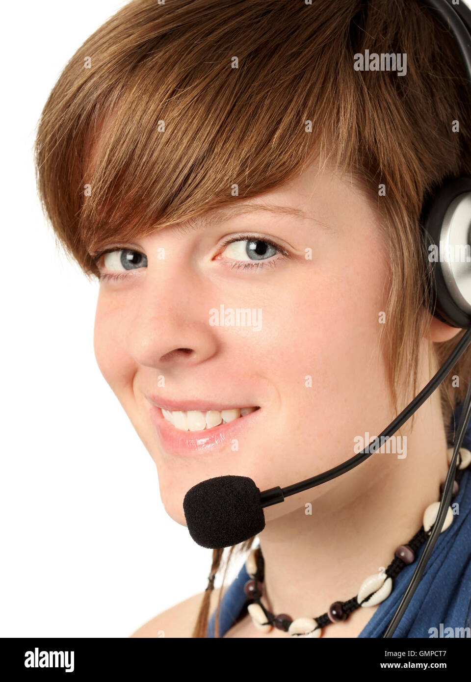 women with headset Stock Photo - Alamy
