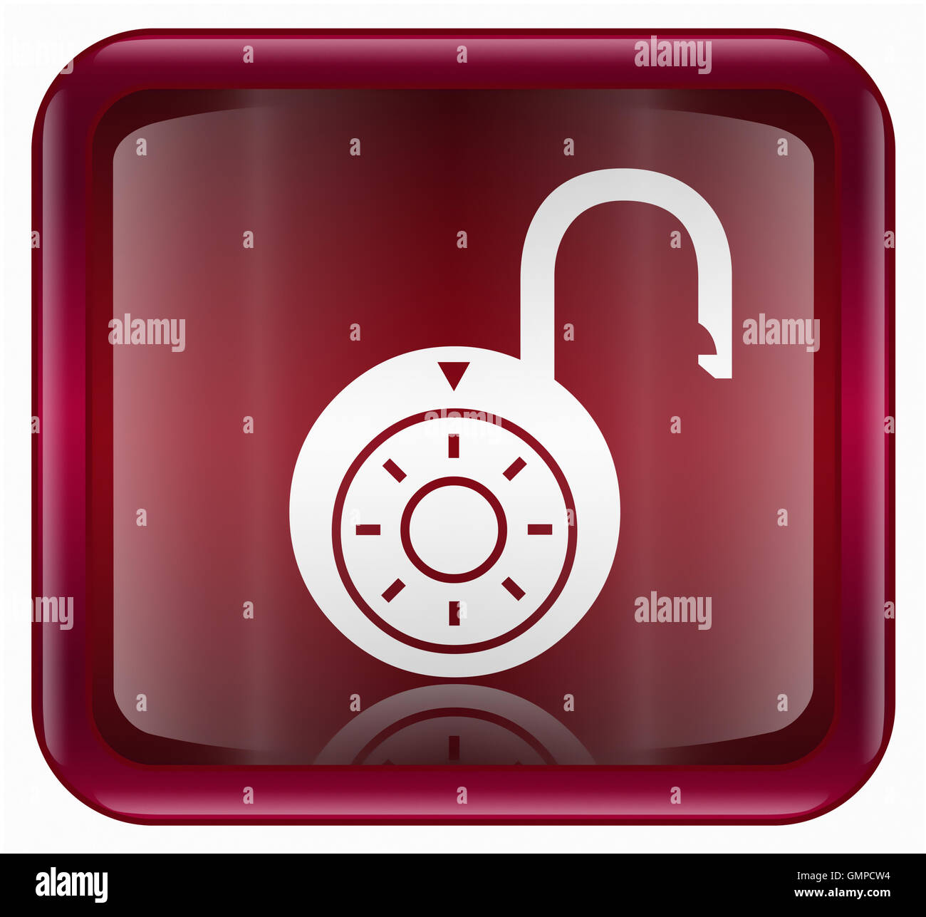 Lock on icon red Stock Photo - Alamy