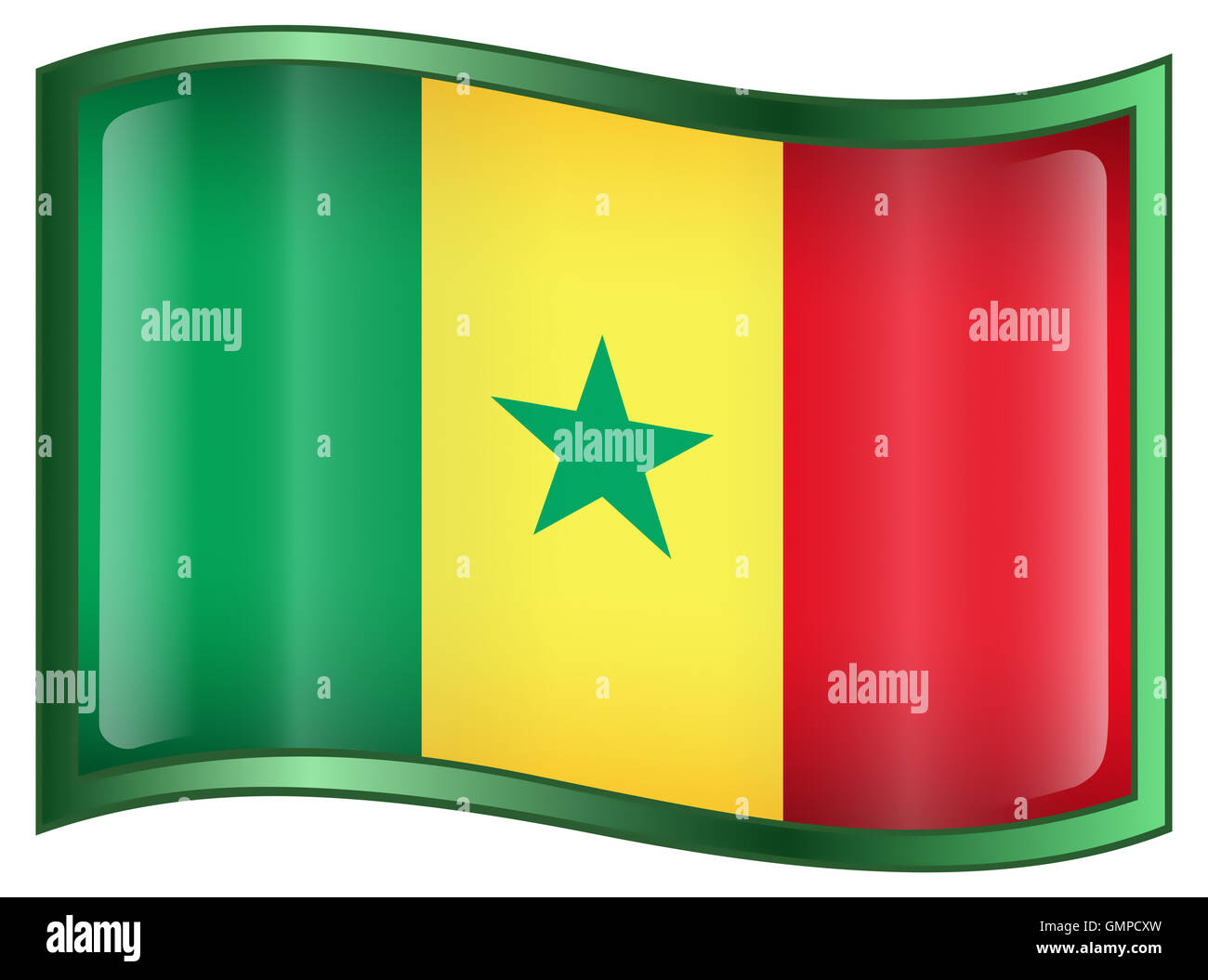 Senegal Flag icon Stock Photo - Alamy