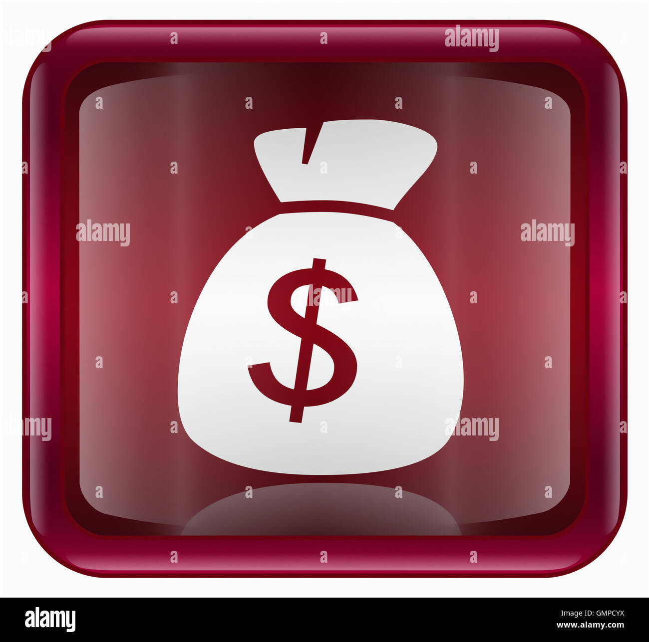 dollar icon red, isolated on white background Stock Photo - Alamy