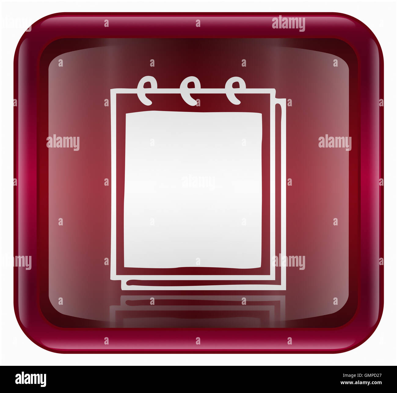 Notebook icon red, isolated on white background Stock Photo - Alamy