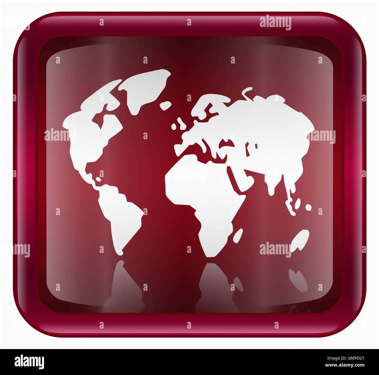 World icon red, isolated on white background Stock Photo - Alamy