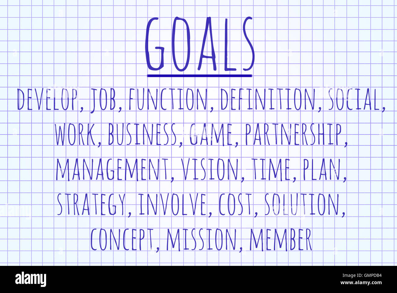 Goals word cloud Stock Photo - Alamy