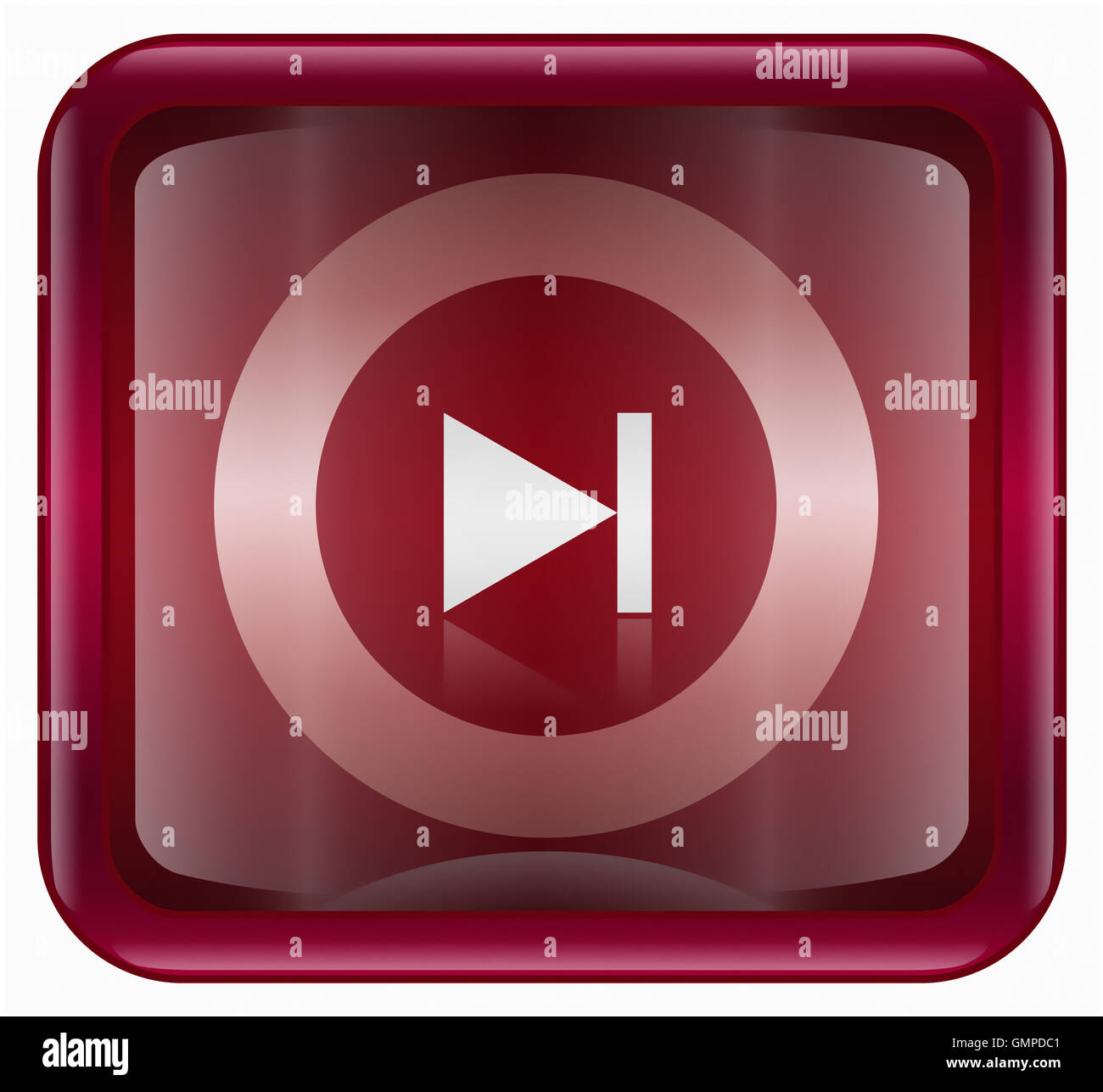 Rewind Forward icon dark red, isolated on white background Stock Photo ...