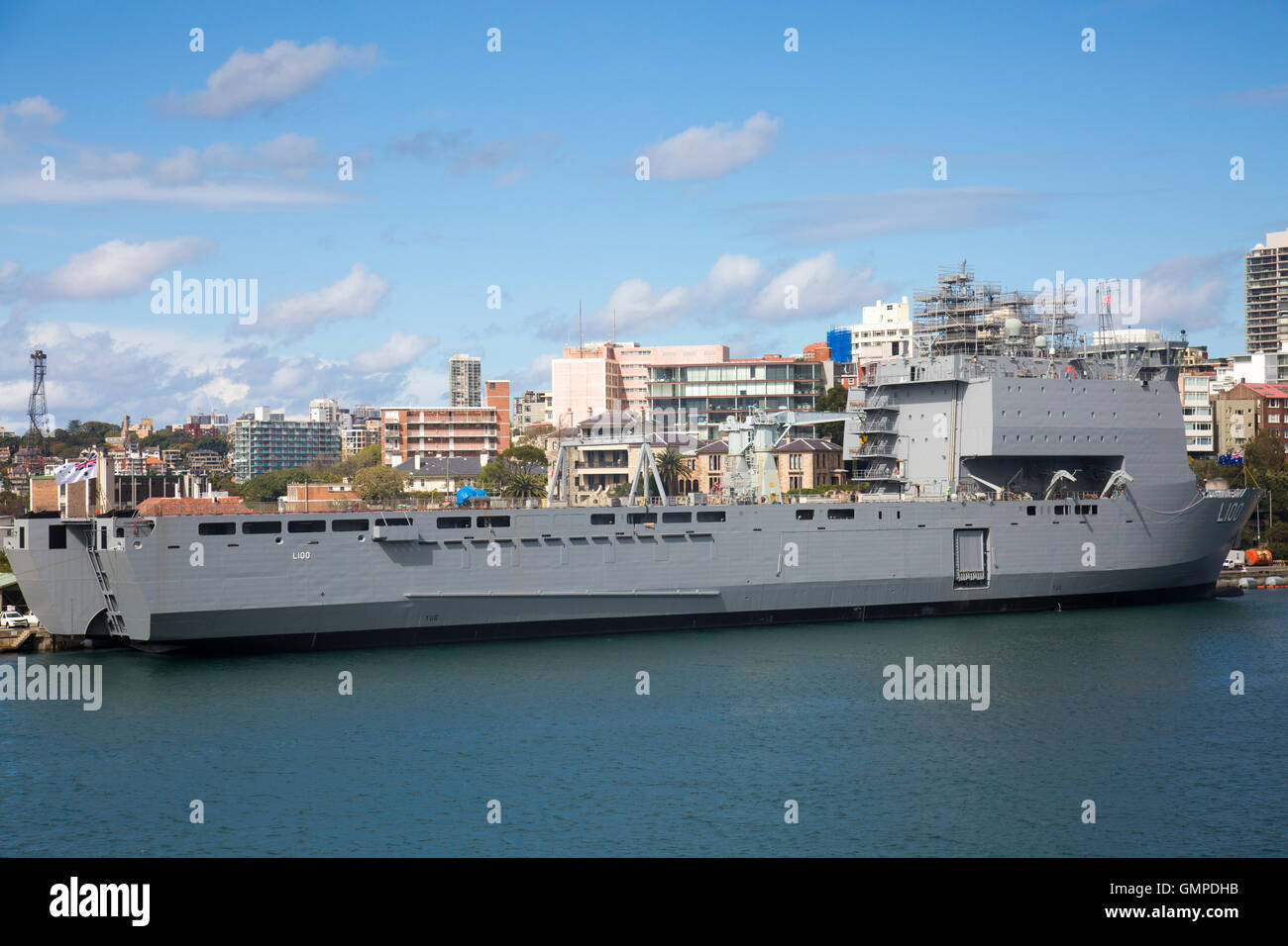 Garden Island fleet base in Sydney with australian naval vessel HMAS ...