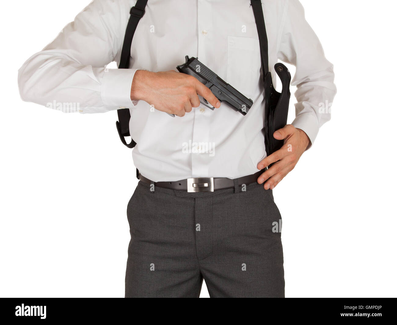 Secret service agent with a gun Stock Photo - Alamy