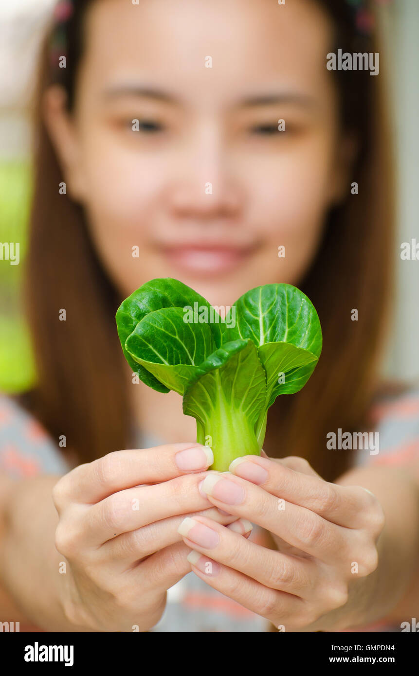 Woman and vegetable Stock Photo - Alamy