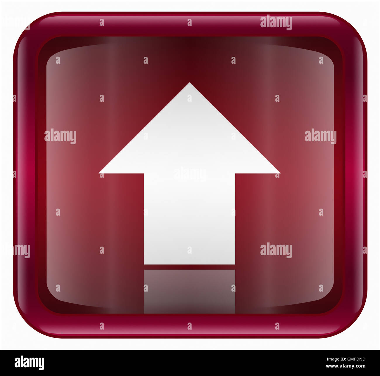 Arrow up icon red, isolated on white background Stock Photo - Alamy