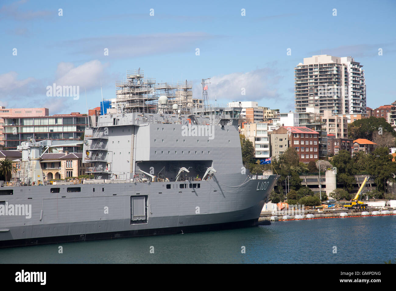 Garden Island fleet base in Sydney with australian naval vessel moored ...
