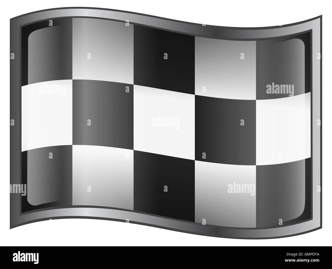 Checkered flag icon, isolated on white background Stock Photo - Alamy