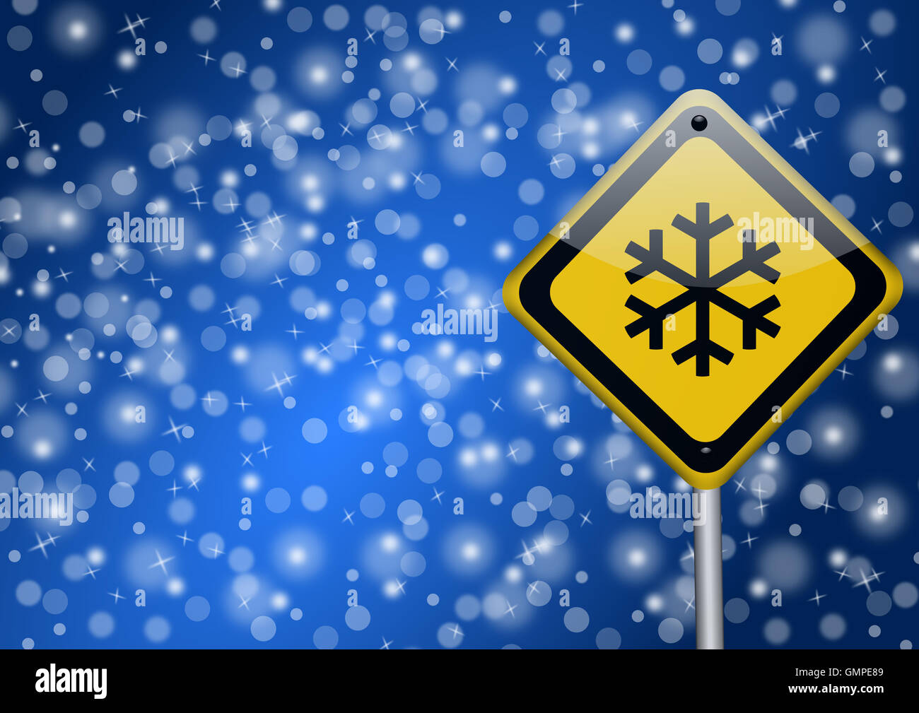 snow - road sign Stock Photo - Alamy
