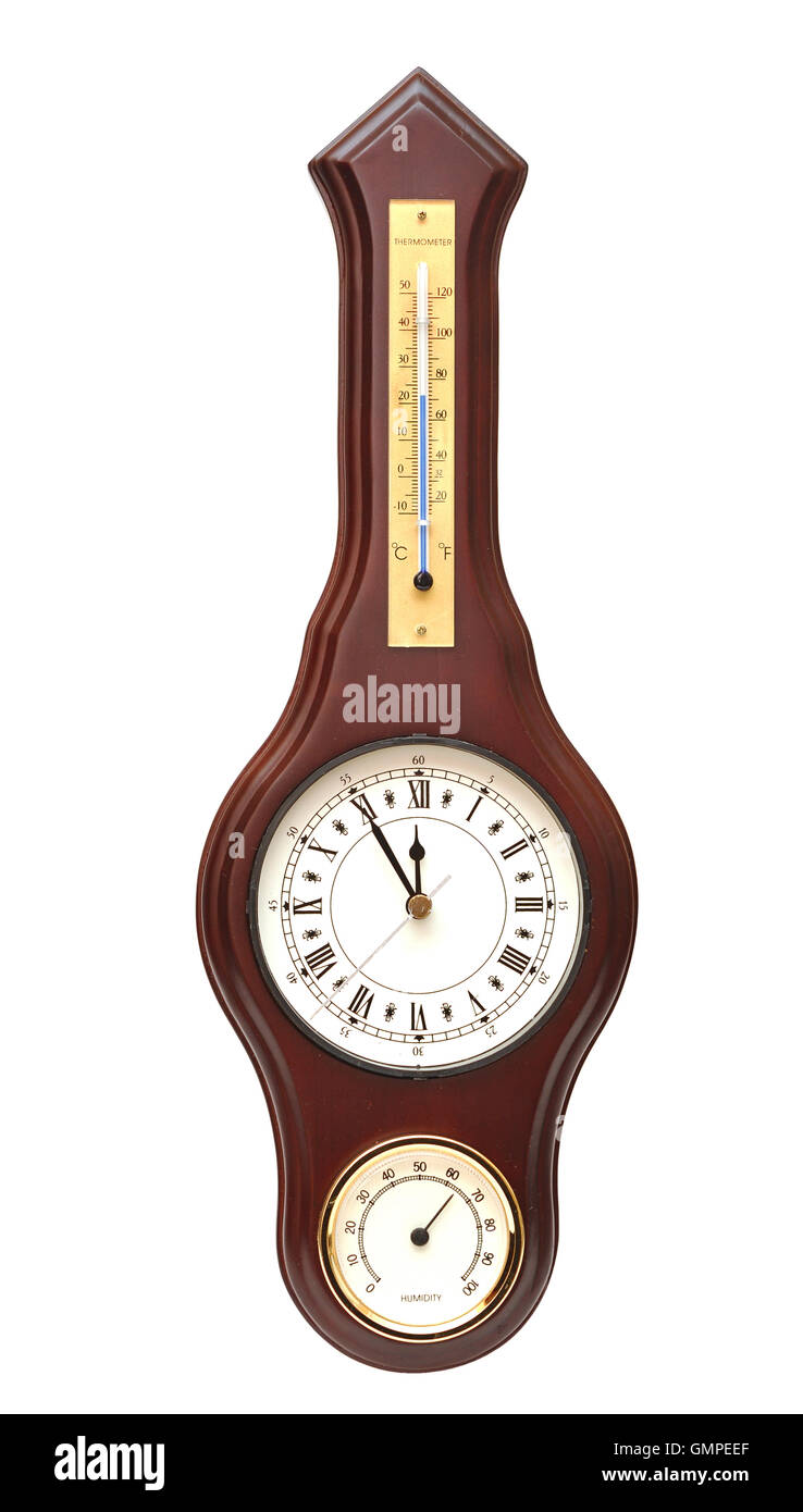 Vintage antique wood clock Cut Out Stock Images & Pictures - Alamy