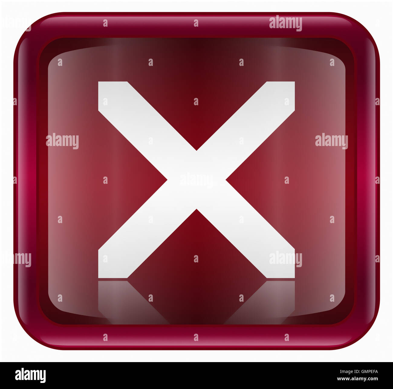 close icon red, isolated on white background Stock Photo - Alamy