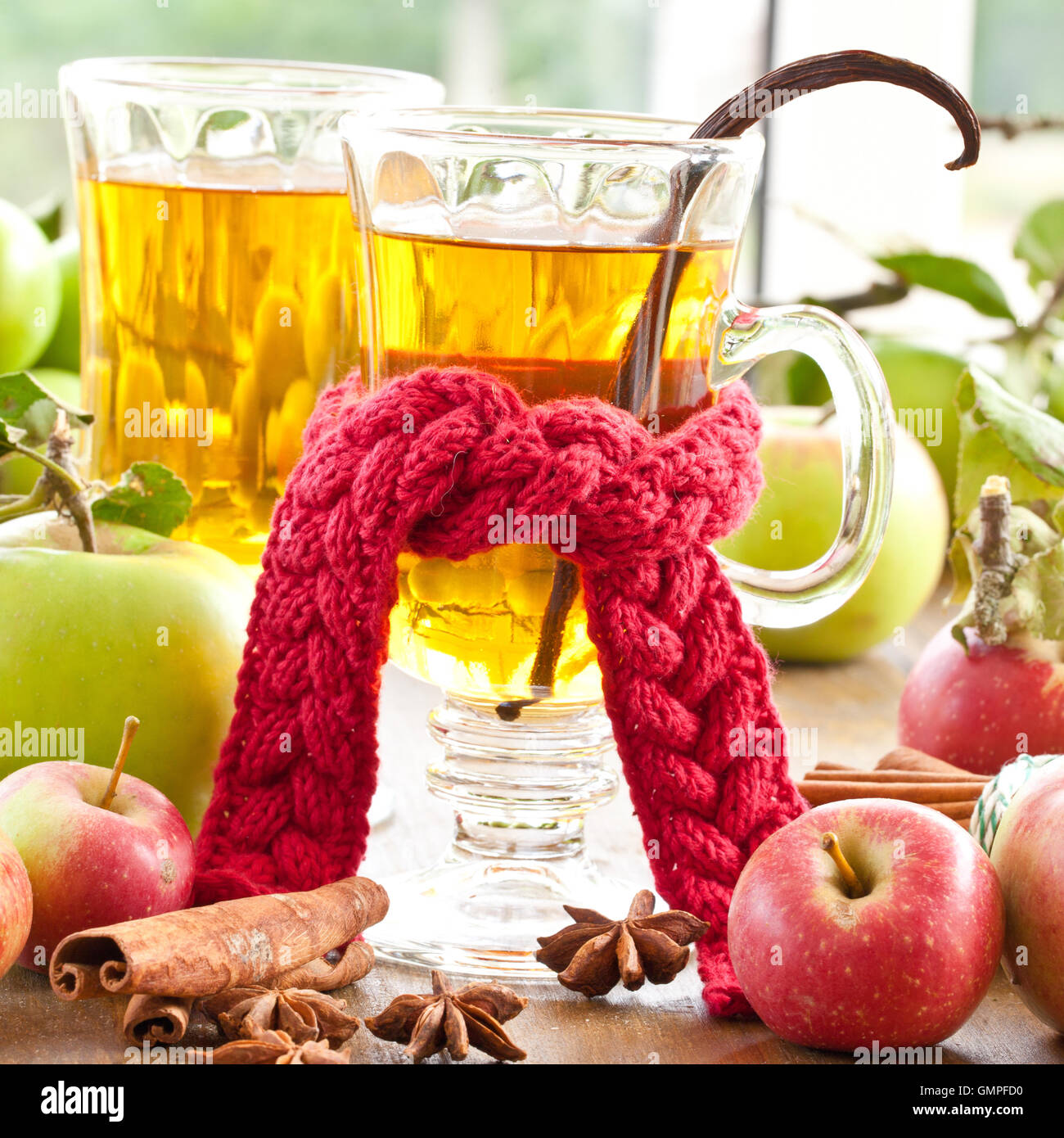 Hot cider with spices Stock Photo - Alamy