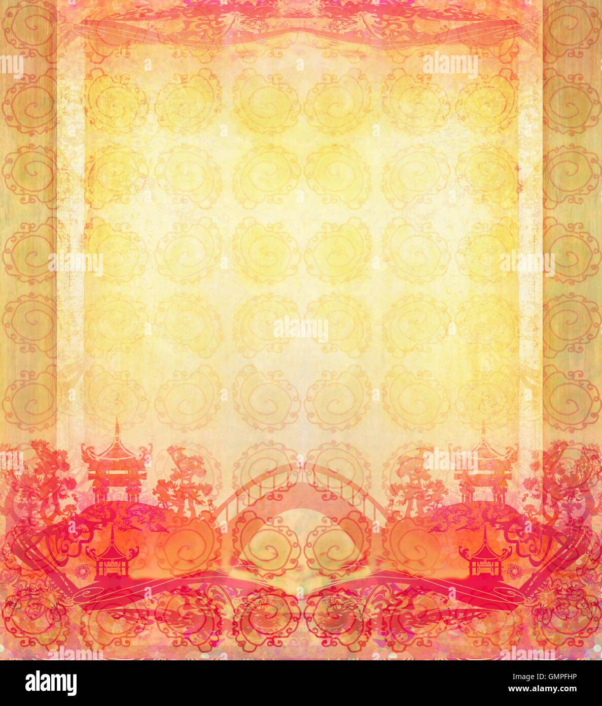 Abstract card asian buildings hi-res stock photography and images - Alamy