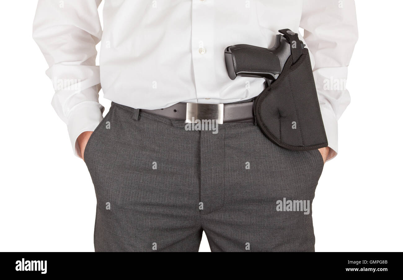 Secret service agent with a gun Stock Photo - Alamy