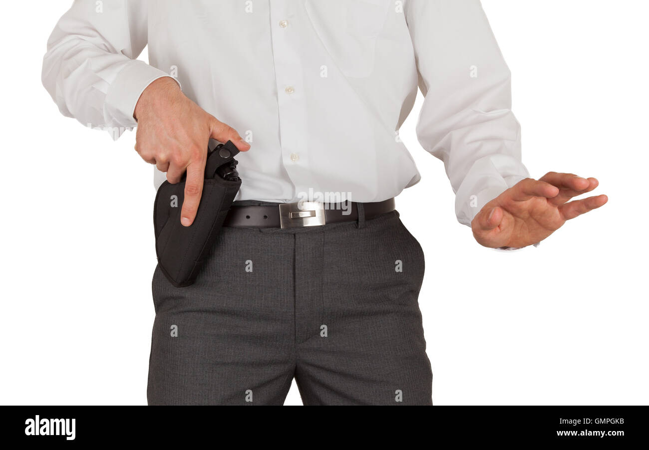 Secret service agent with a gun Stock Photo - Alamy