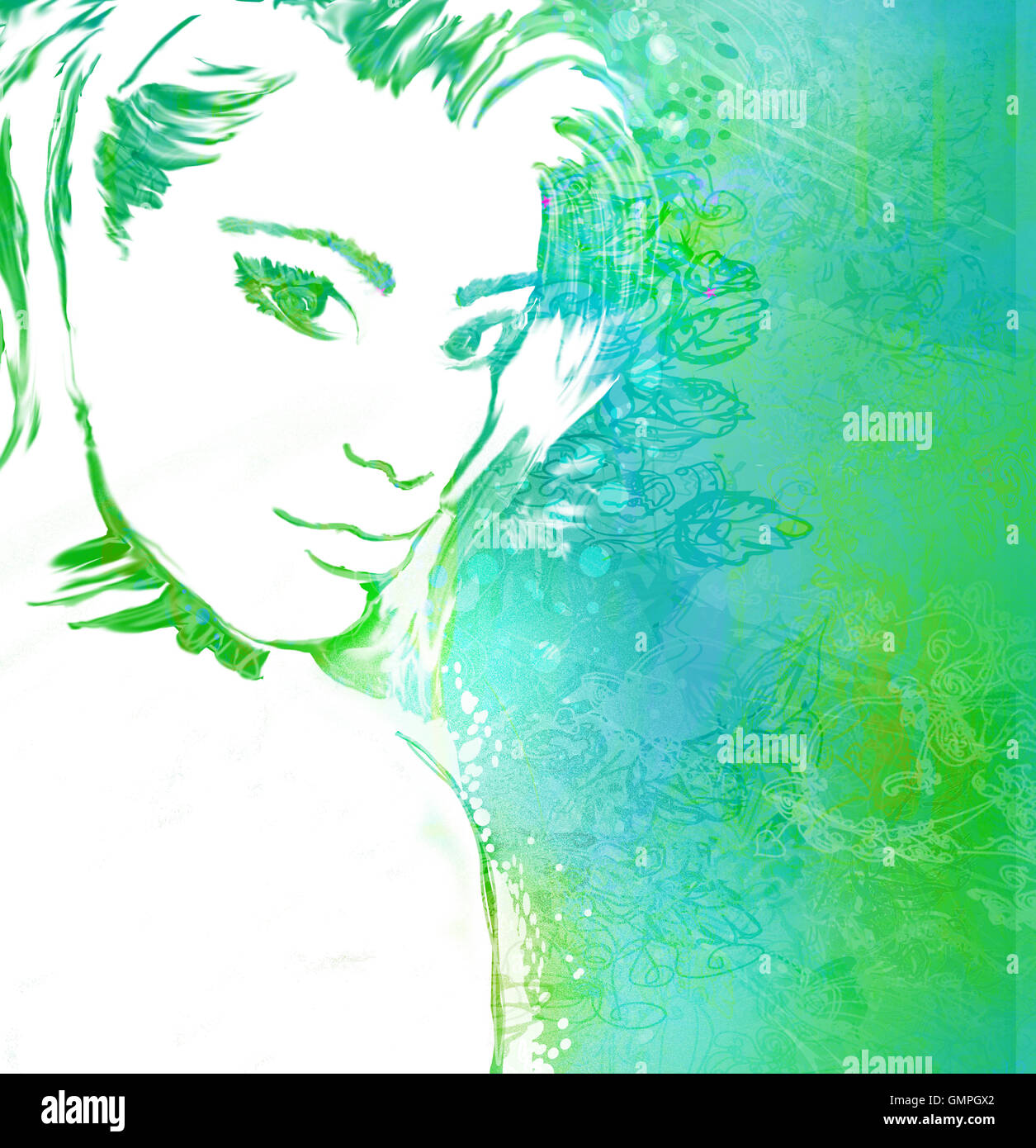 Abstract Beautiful Woman Portrait Stock Photo - Alamy