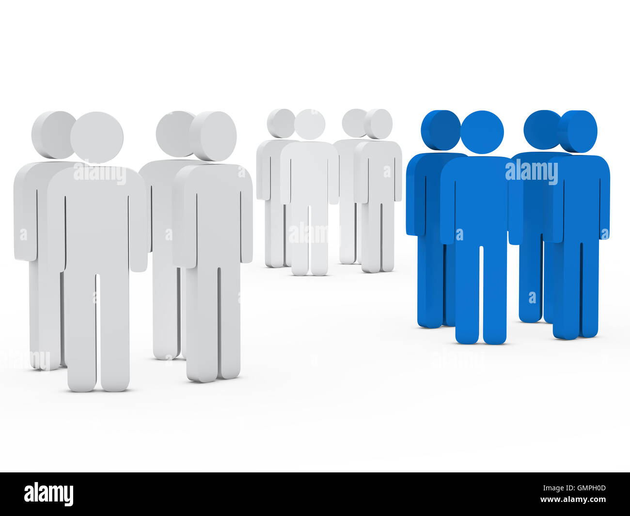 team people group white blue Stock Photo - Alamy
