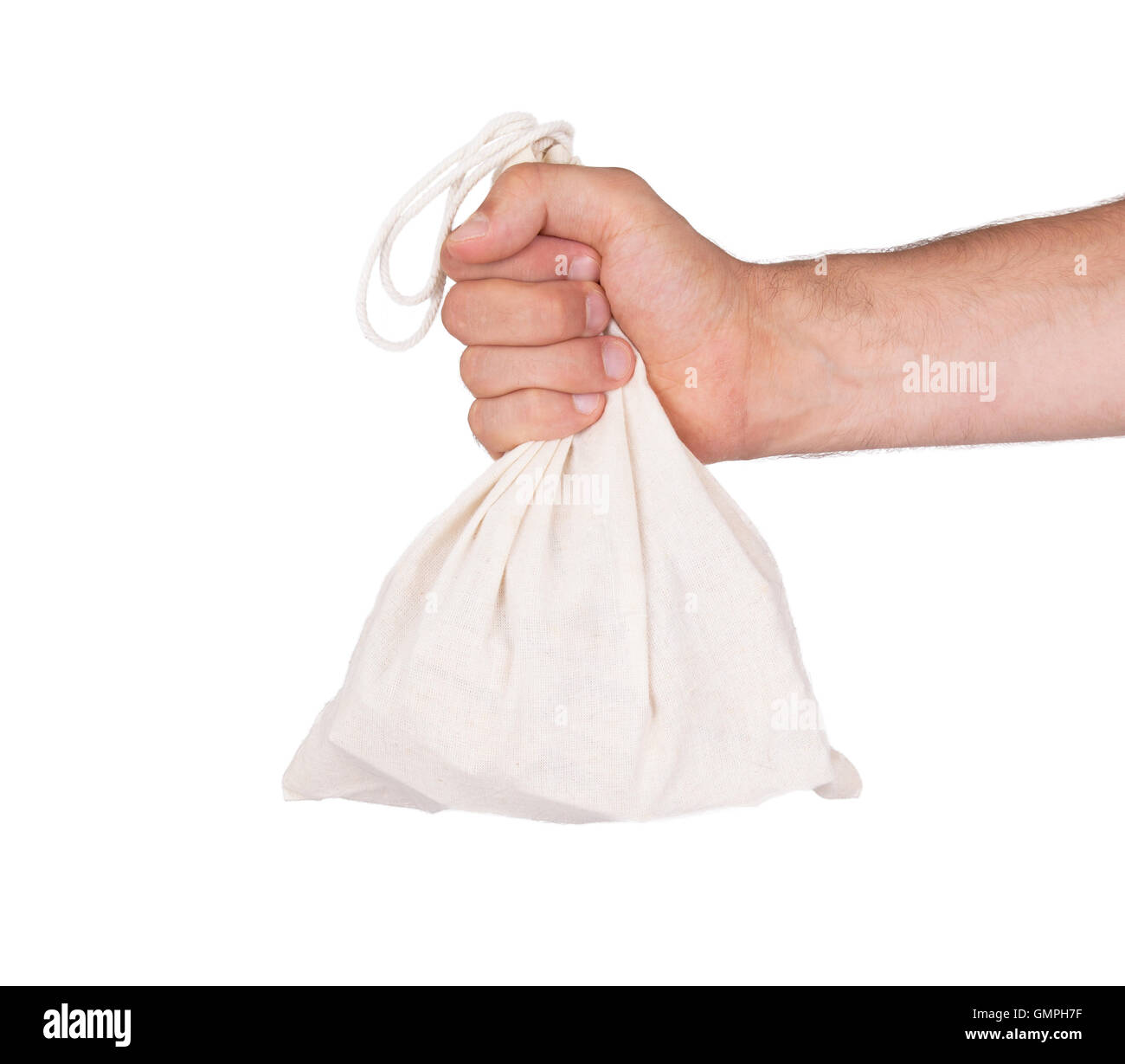 Dirty old brown textured sack isolated Stock Photo - Alamy