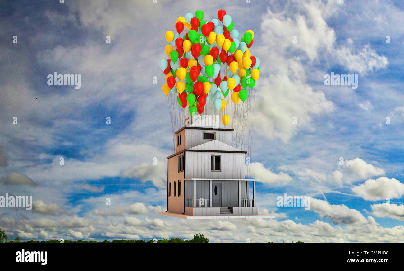 house flying in the sky Stock Photo - Alamy