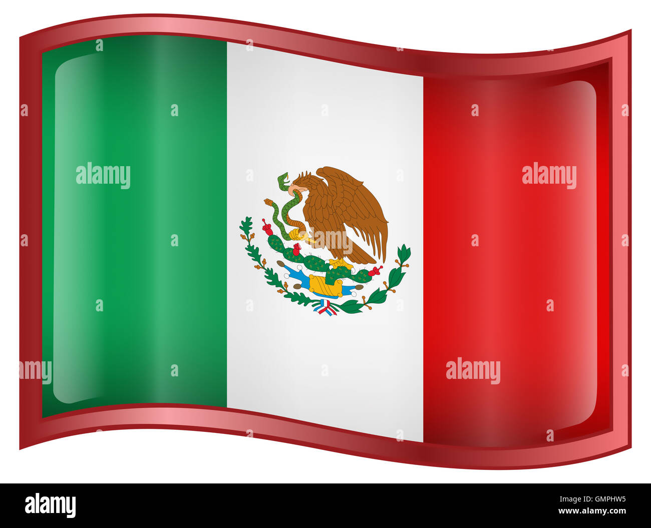 Mexico Flag Icon Stock Photo - Alamy